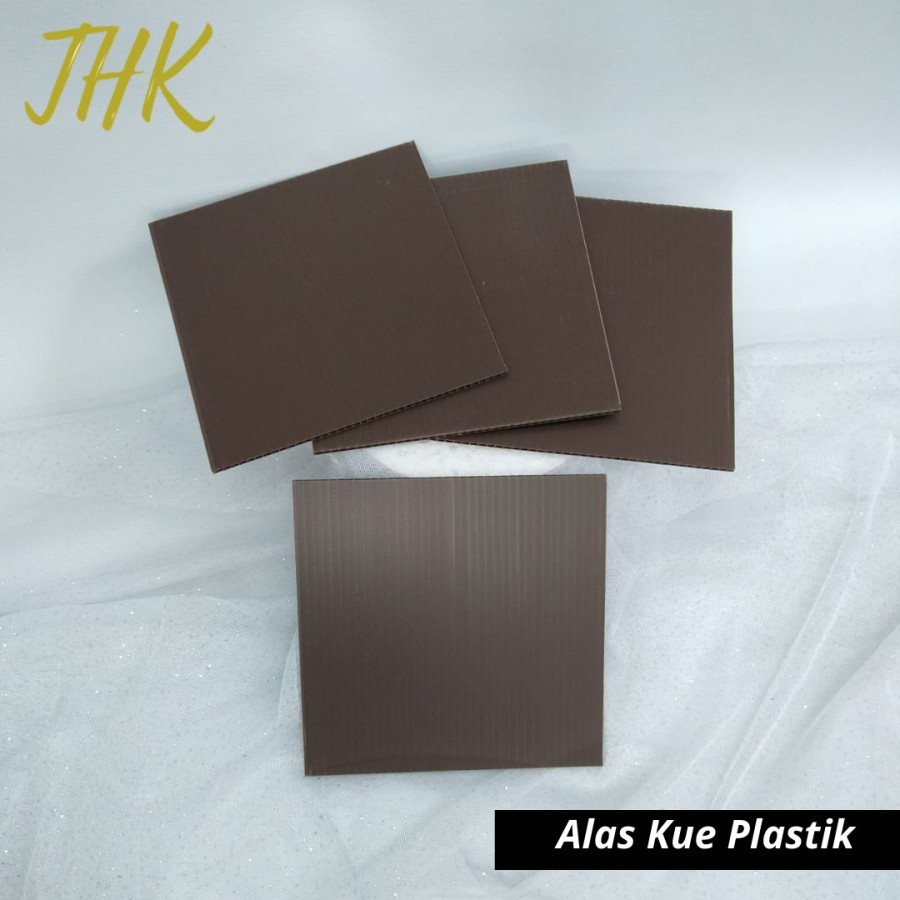 Alas Tatakan Kue Tart Bulat Kotak 26 cm Plastik Impra Board Coklat 10 ...