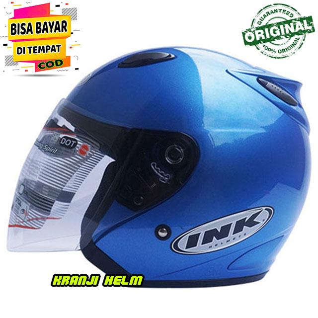 Helm ink / helm ink centro jet solid crystal blue original termurah ...