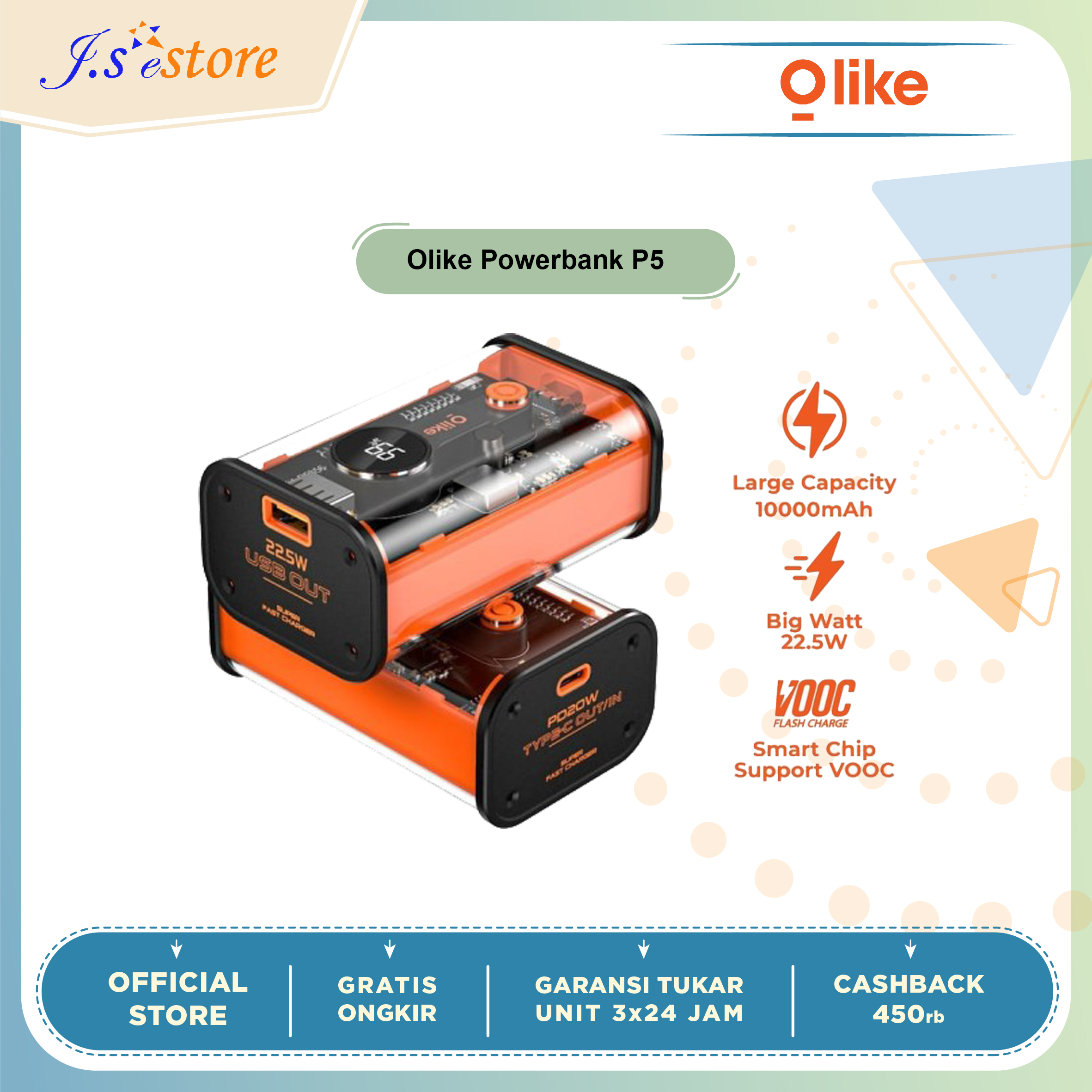 Olike Powerbank P5 10000 mAh Super Fast Charger | Lazada Indonesia