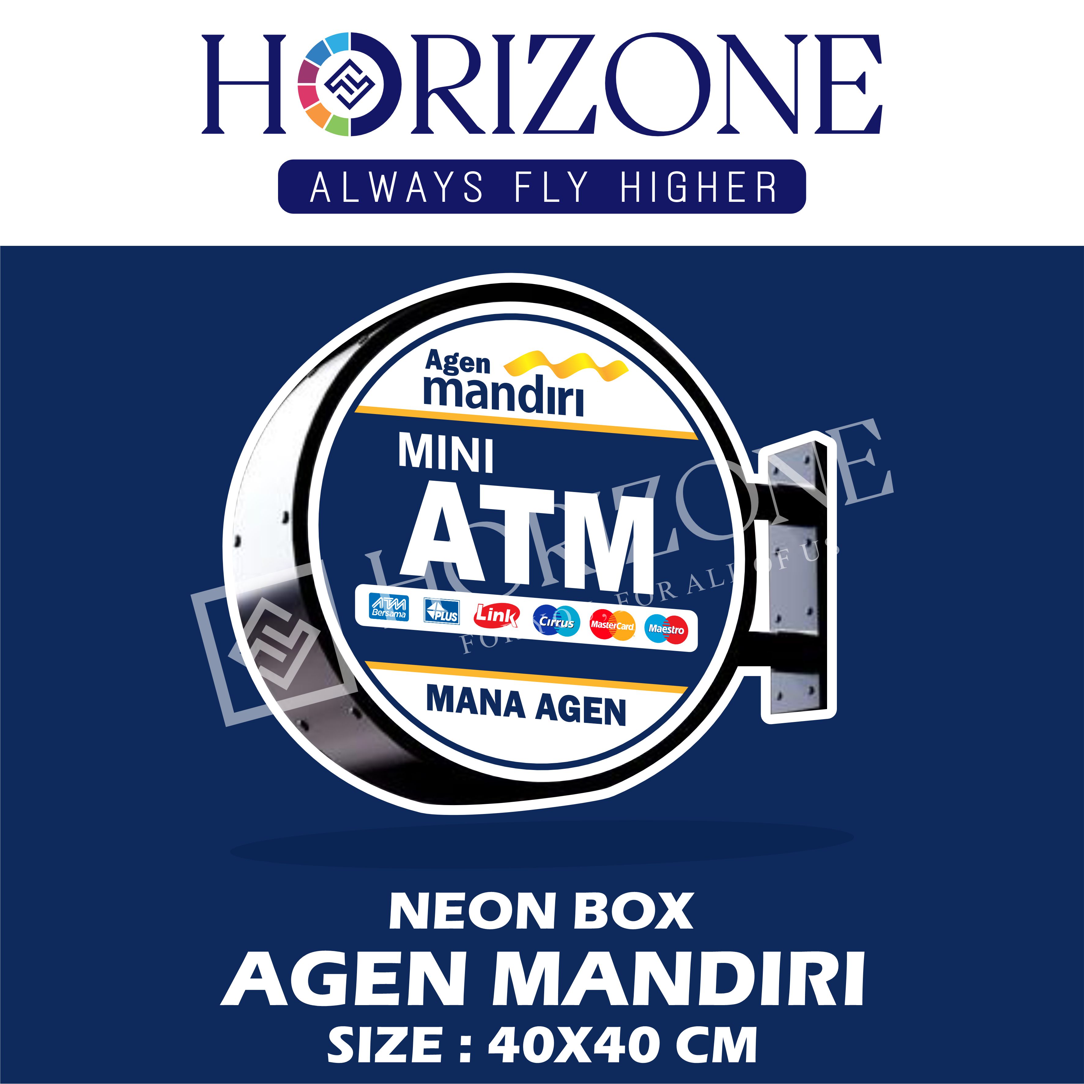 NEON BOX AGEN MANDIRI 40X40 CM BULAT AKRILIK | Lazada Indonesia