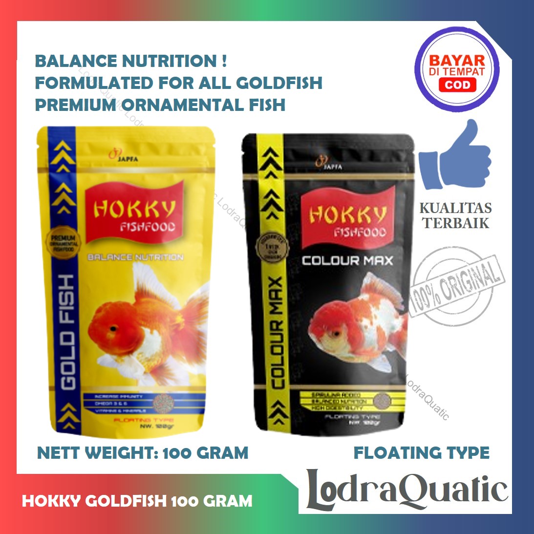 {HOKKY GOLDFISH 100 GRAM} PROMO MURAH MAKANAN PELET IKAN HIAS HOKKY ...