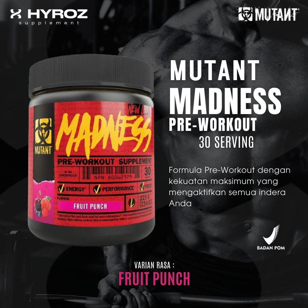 MUTANT : MADNESS Pre Workout 30 serving - Rasa Fruit Fusion | Lazada ...
