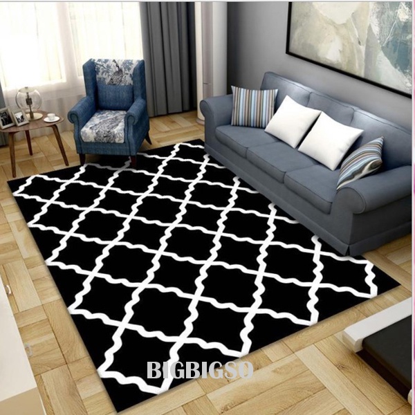 Karpet Lantai Karpet Ruang Tamu Motif Klasik Minimalis Monokrom Karpet ...