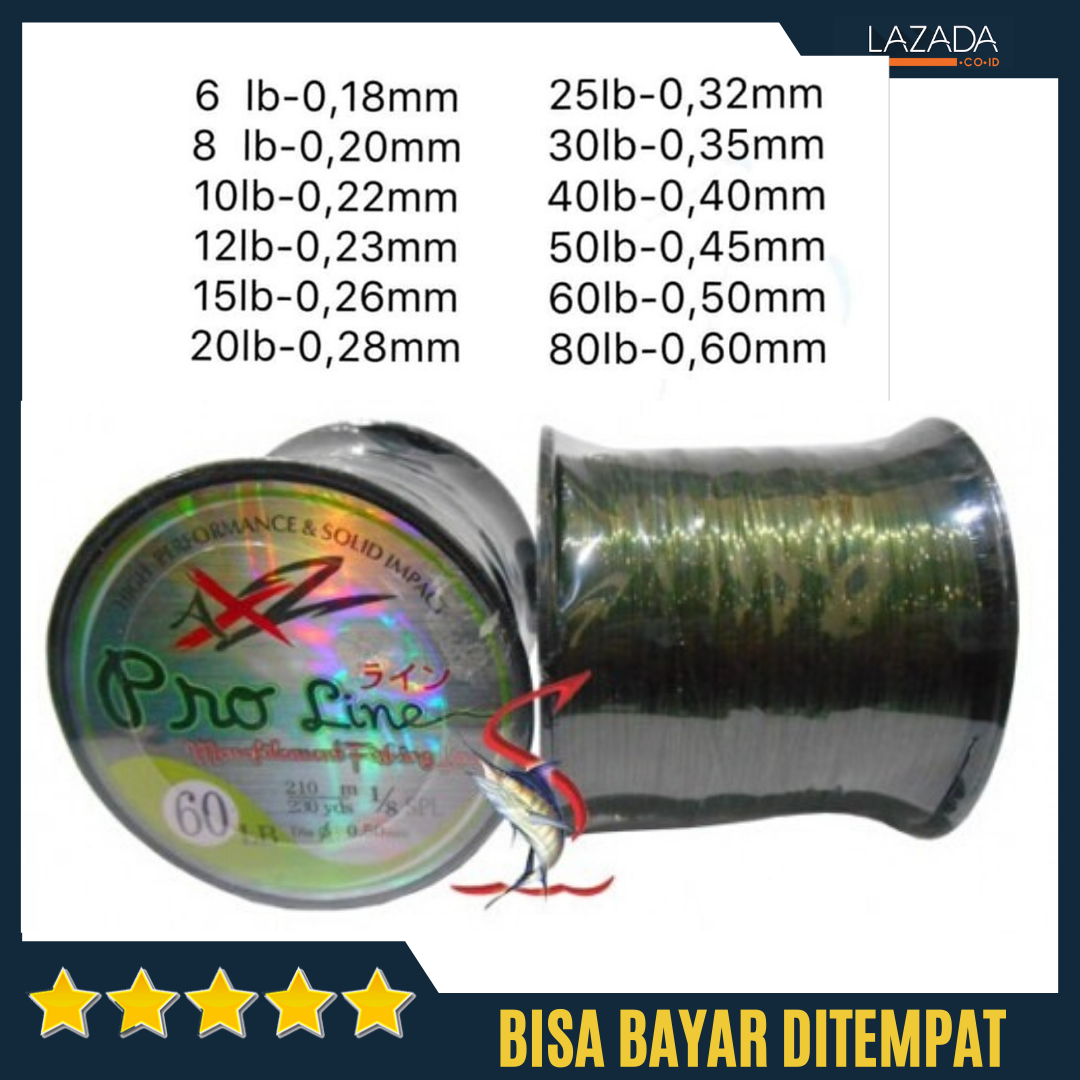 Senar Kuat Pancing AXZ Proline Warna Hijau Tua - Senar Panjang Mudah ...