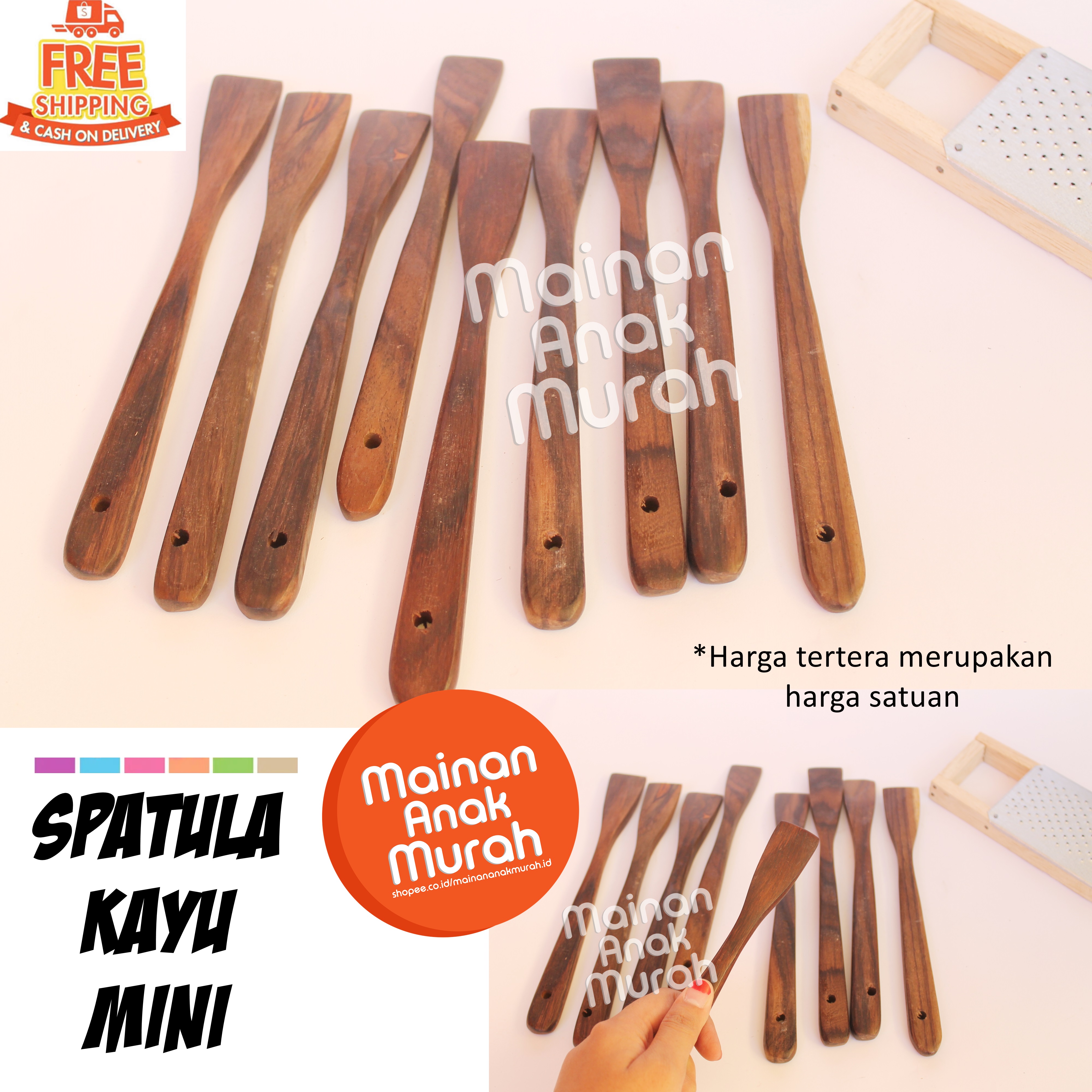 Spatula Kayu Mini Sutil Apem Kayu Sodet Mainan Kompor Mini | Lazada ...