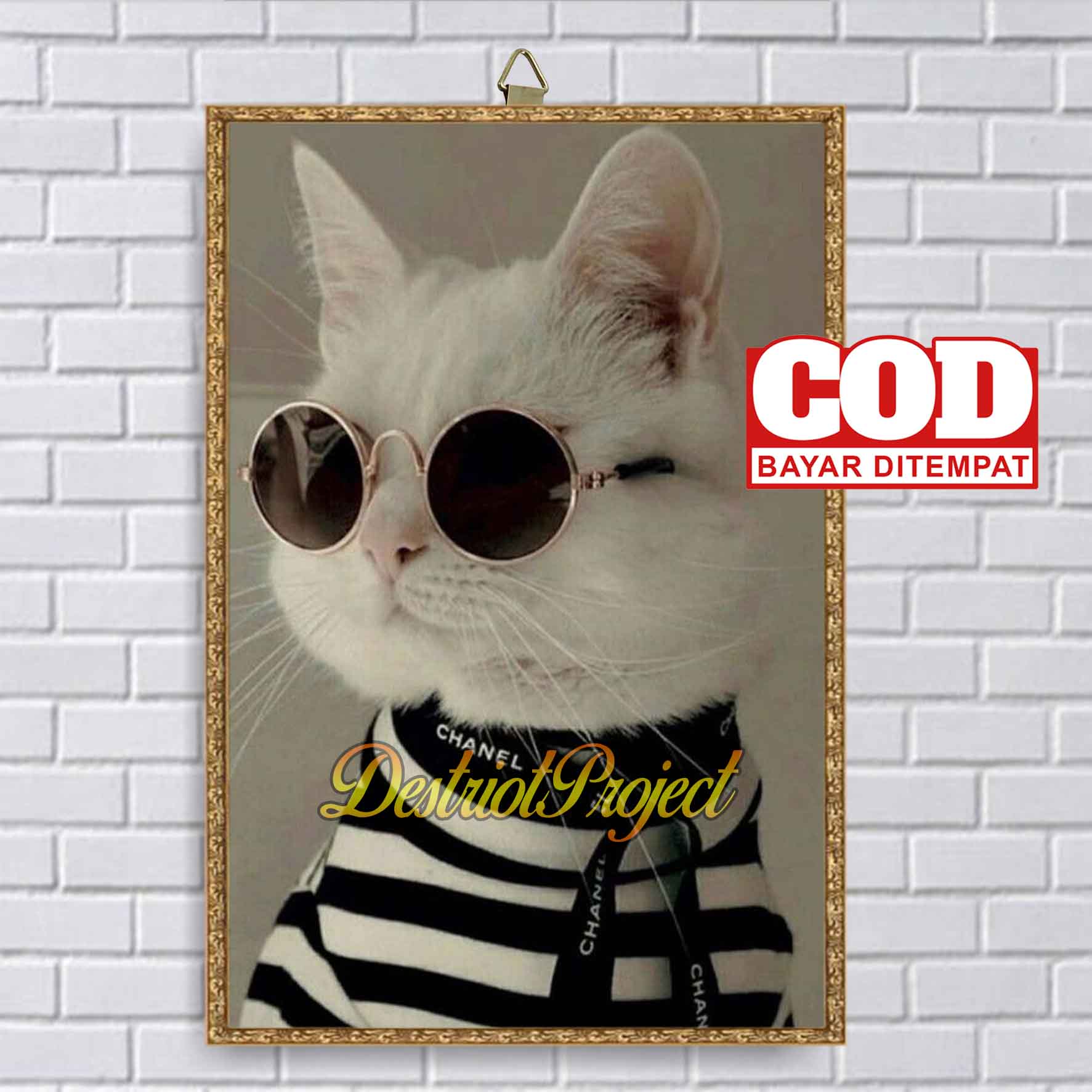 POSTER KAYU KUCING / FOTO BINGKAI KUCING CAT LOVERS / WALL DECOR ...