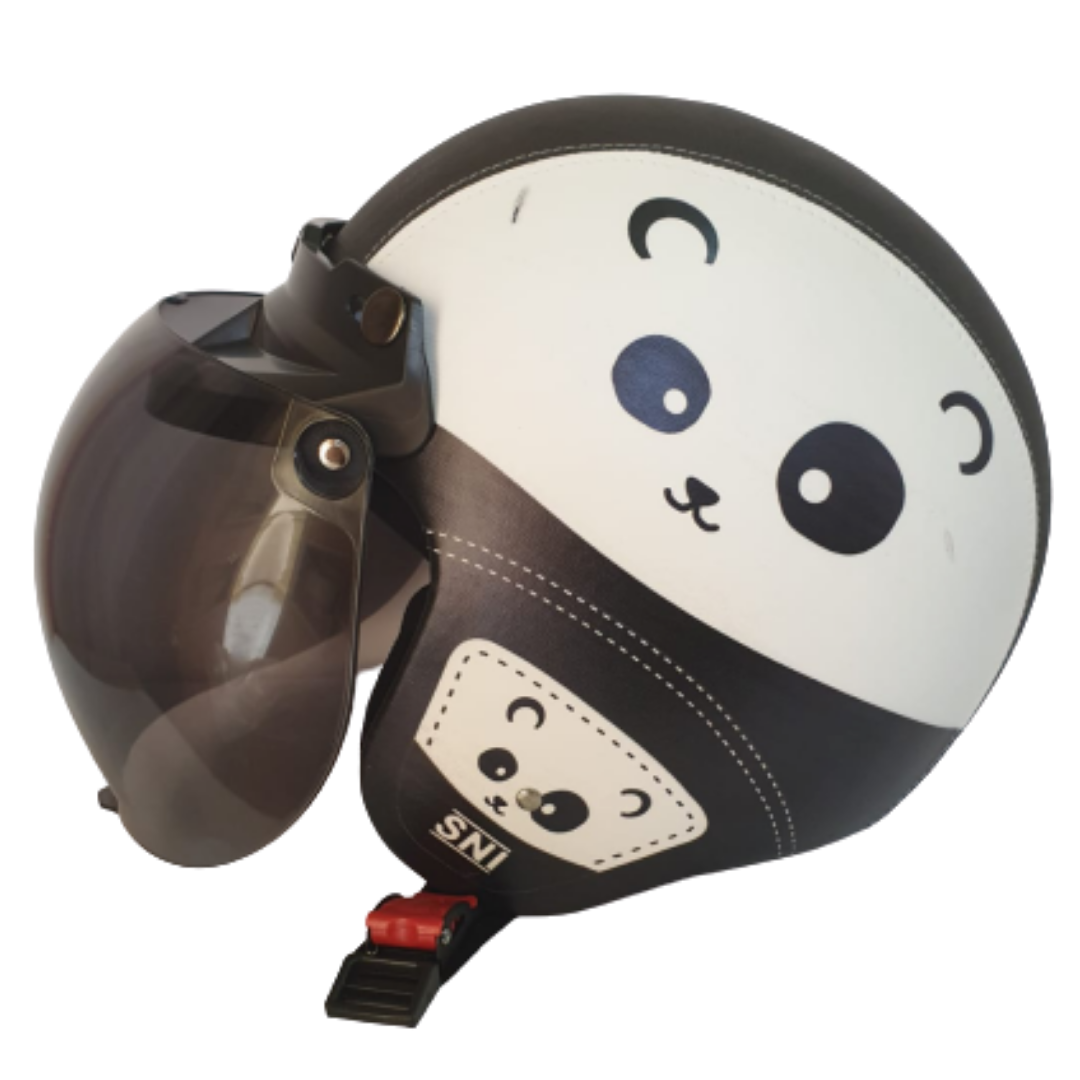 Helm Bogo Anak Laki laki Perempuan Usia 10 tahun 12 tahun ke atas SNI Satu Ukuran Motif Panda ...