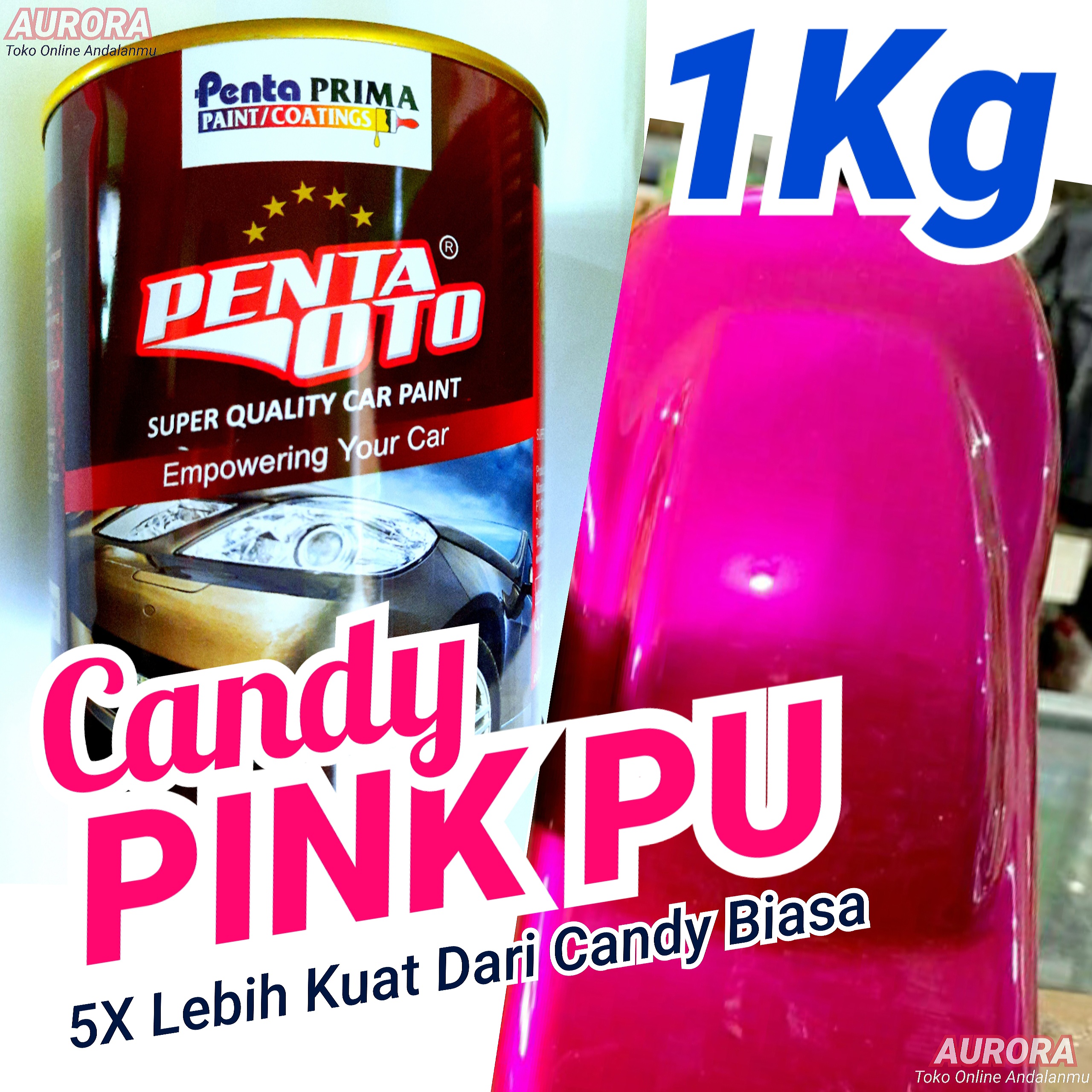 Cat Candy Tone PINK PU Penta Oto Candytone Merah Muda Transparan Candi ...