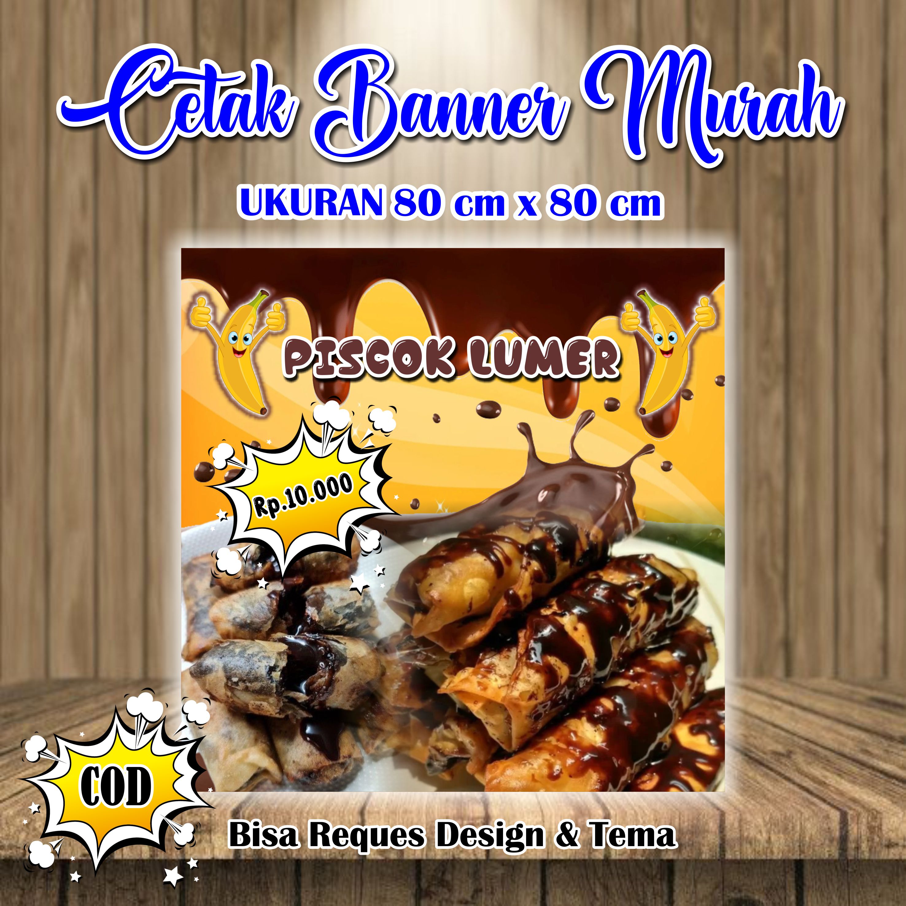 Spanduk Pisang Lumer I Banner Pisang Coklat ukuran 80 cm x 80 cm ...