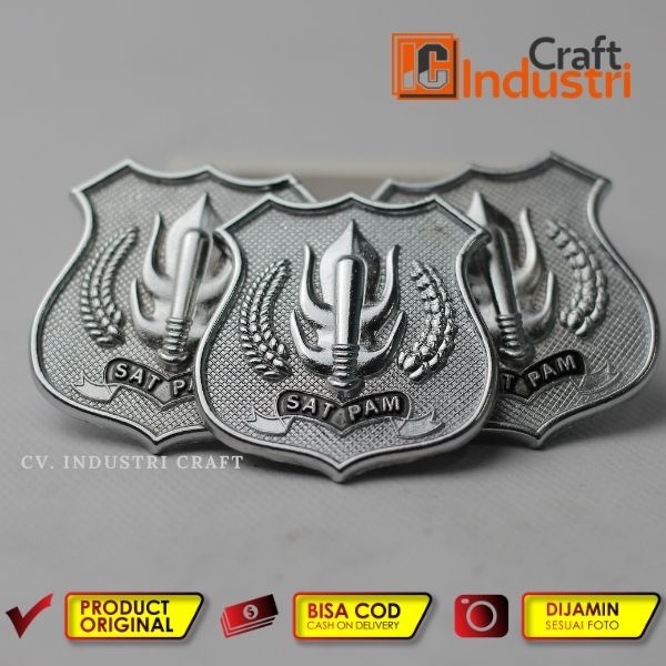 Lencana Pin Kewenangan Satpam Security Silver Besar Atribut Satpam ...