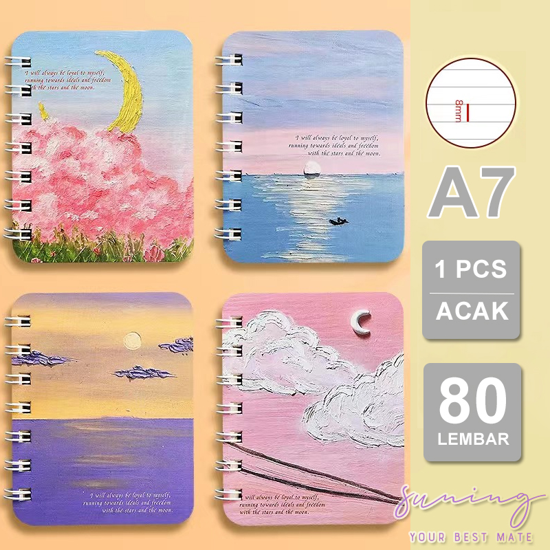 Buku / Notebook Mini Ring A7 Motif/Notebook Mini A7 Buku Kecil Catatan ...