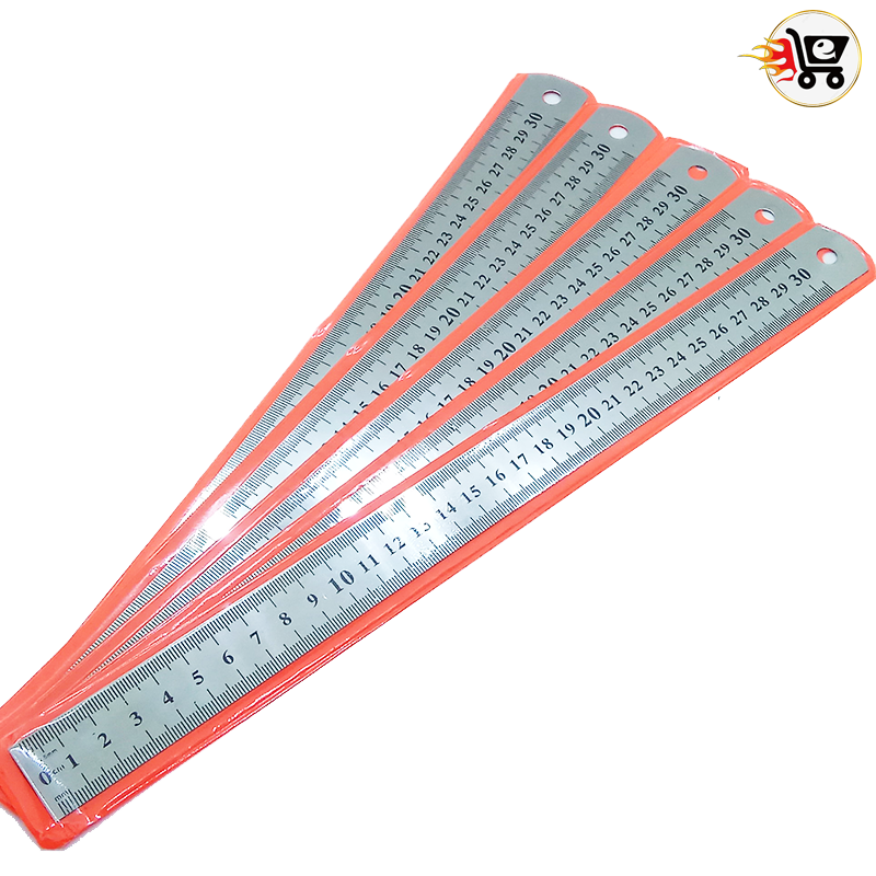 Penggaris Stainless Steel Mistar Garisan Besi Penggaris Panjang 30cm ...