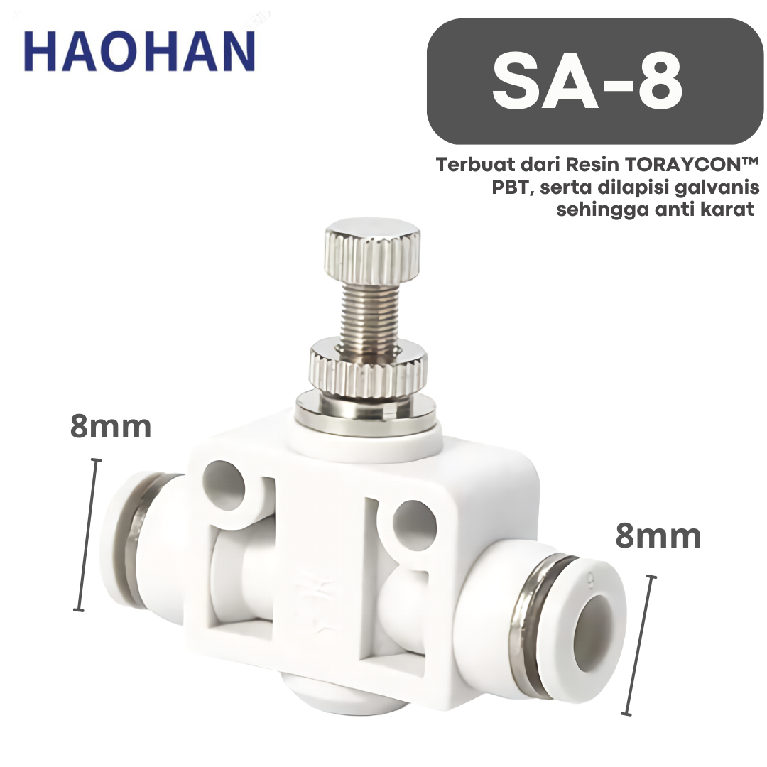 SA Nepel Angin Fitting Pneumatic Flow Control Speed Control Selang ke ...