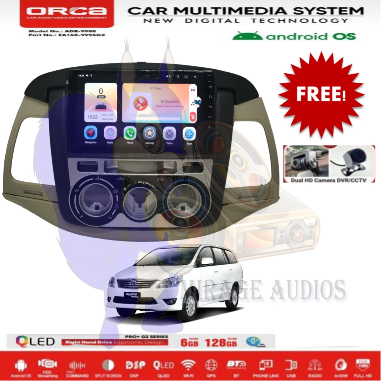 Head Unit Android Orca Pro Plus For Innova G 2004-2011 9 inch PNP 6GB ...