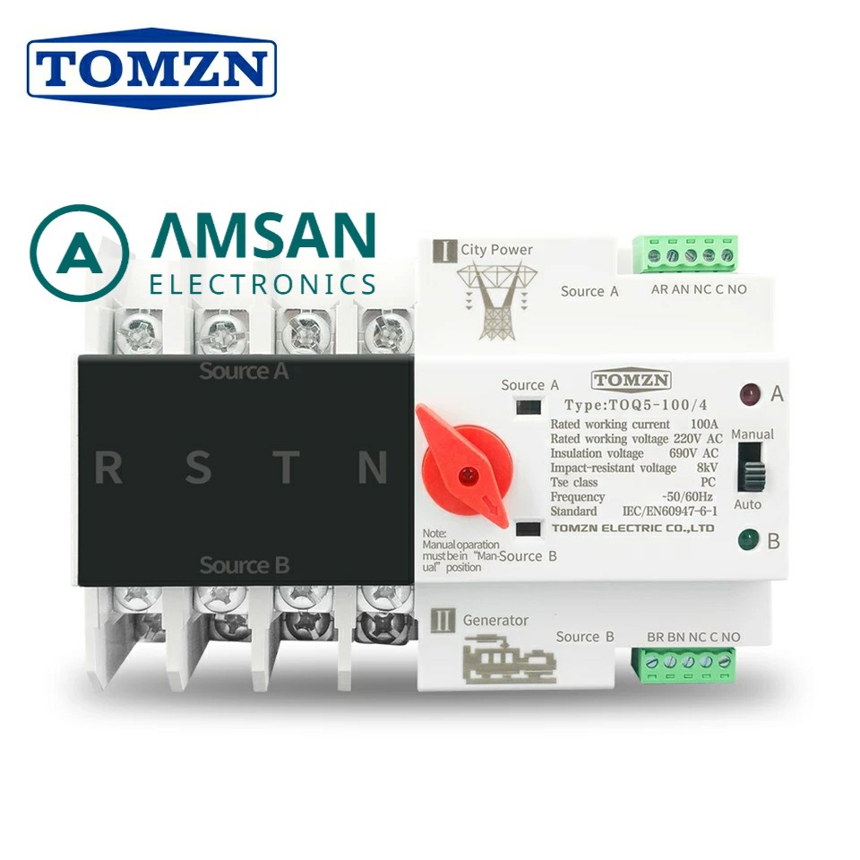 ATS Automatic Transfer Switch TOMZN Otomatis Genset Inverter PLN 4P ...