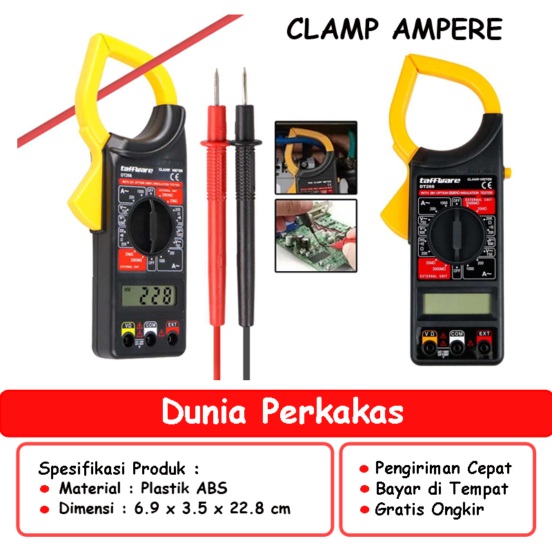 DUNIA PERKAKAS Clamp Ampere Multifungsi Tang Multimeter Multitester ...