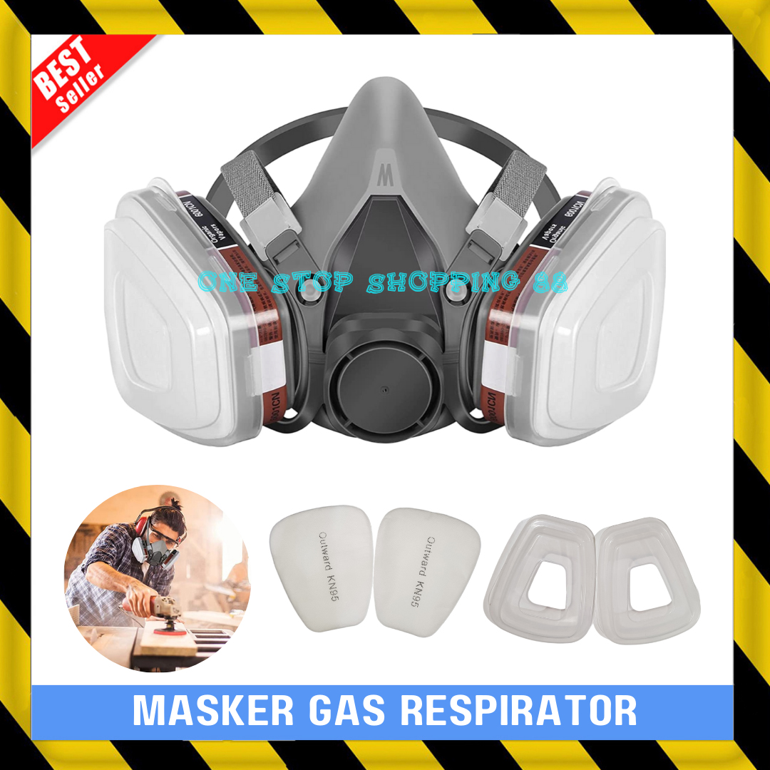 INDUSTRIAL SAFETY HALF FACEPIECE MASK MASKER KESEHATAN GAS RESPIRATOR ...