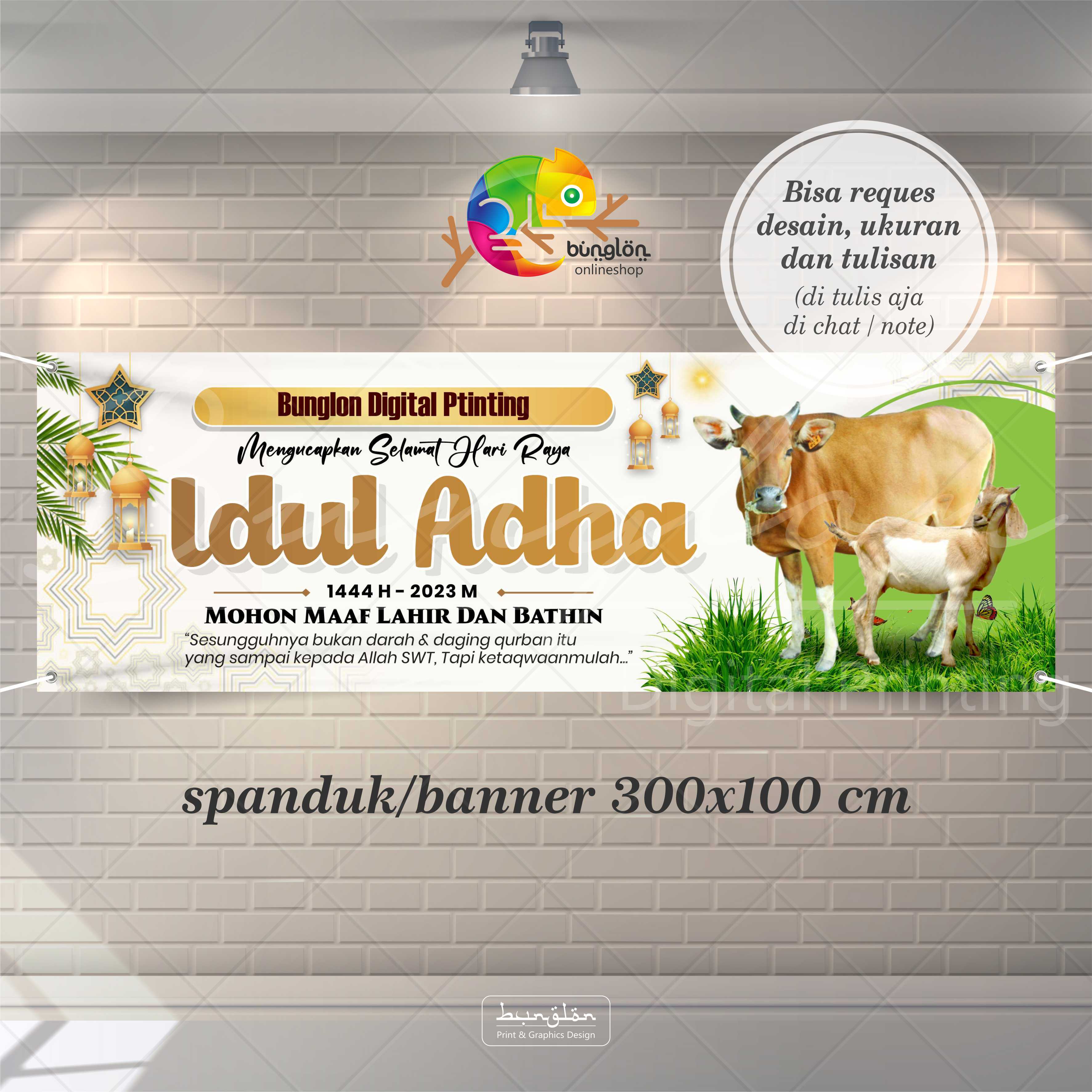 Size 300x100 Cm Spanduk Banner Idul Adha, Spanduk Qurban | Lazada Indonesia