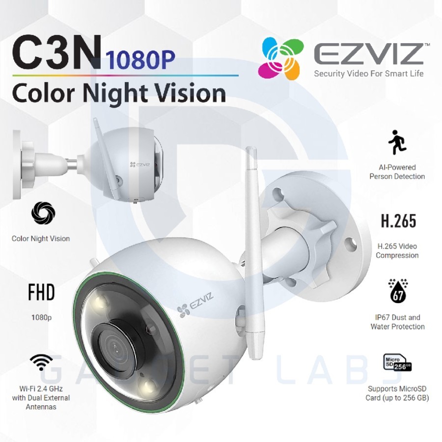Ezviz C3N 1080P Ourdoor IP Cam Wifi Color Night Vision | Lazada Indonesia