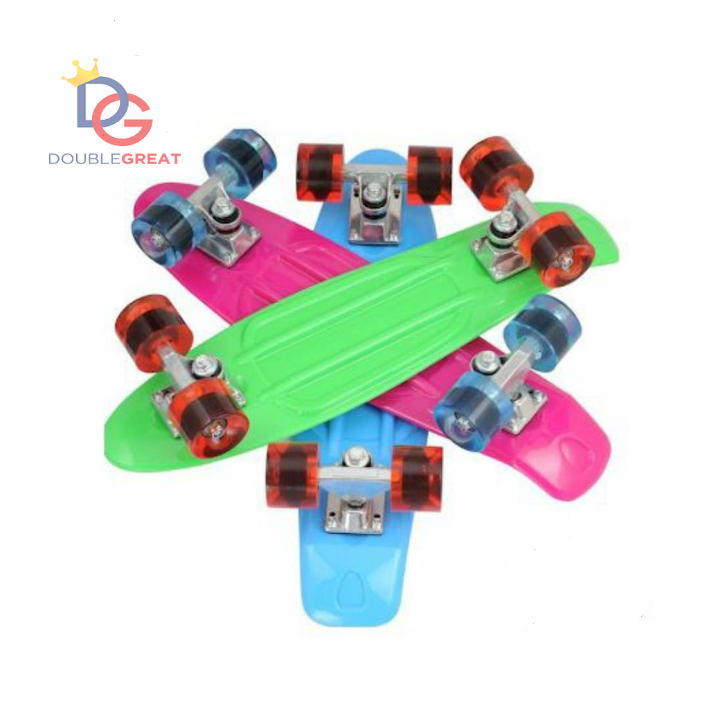 PAPAN SKATEBOARD PVC PENNY BOARD RODA LAMPU 27 INCH | Lazada Indonesia
