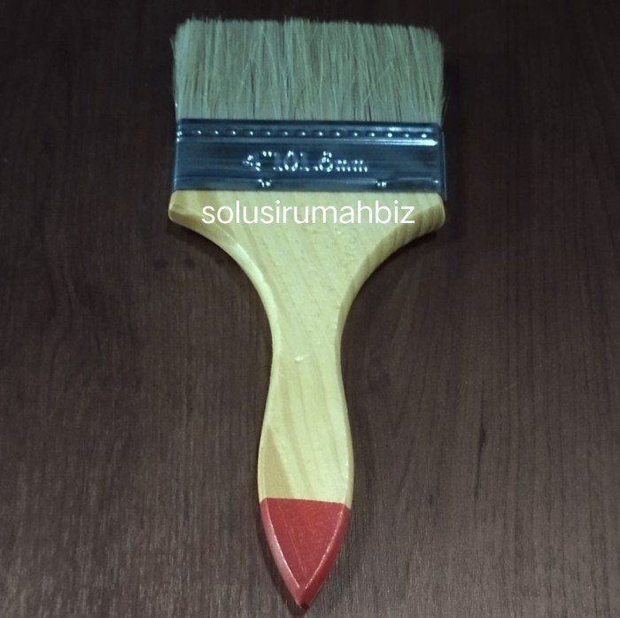 kuas 4" 4 inch in inc cat tembok kayu bulu putih brush paint 4inch ...