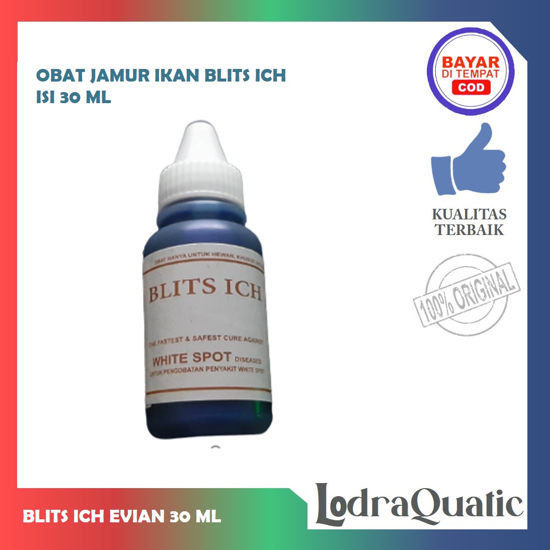 OBAT IKAN BLITS ICH BLITZ ICHT METHYLENE BLUE OBAT BIRU OBAT WHITE SPOT ...