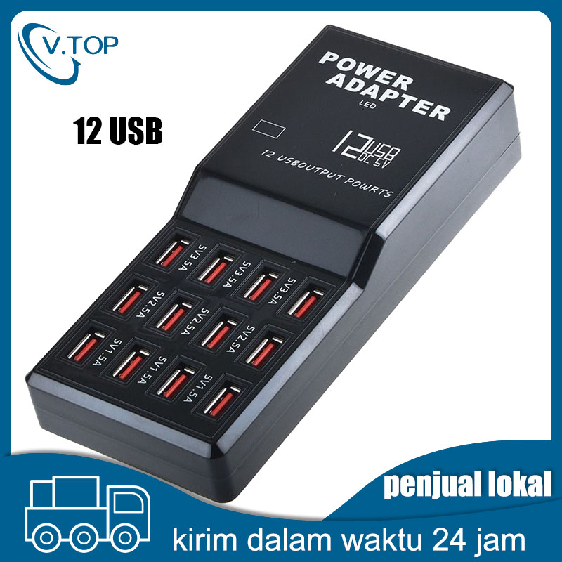 V.TOP 10 port USB pengisian cepat rak pengisi daya AC ke adaptor daya ...