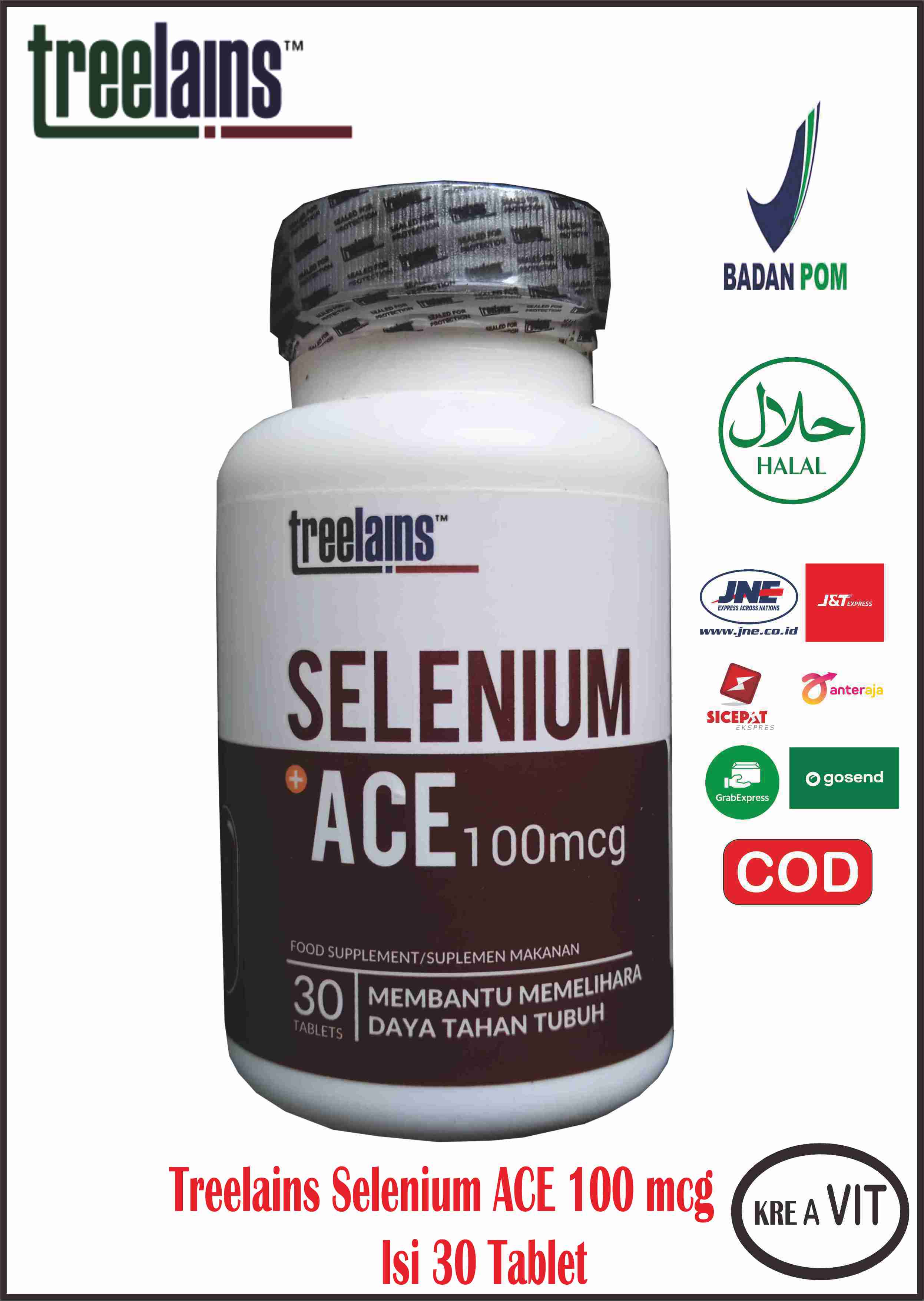 TREELAINS SELENIUM ACE 100 MCG FORMULA ANTIOKSIDAN ALAMI YANG SINERGIS DENGAN KOMPOSISI SEIMBANG ...