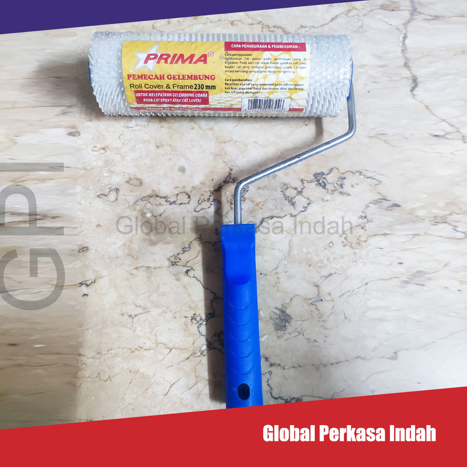 PRIMA Kuas Roll Besar Cat Tembok Rollset Cat Roller Cover Frame 230mm ...