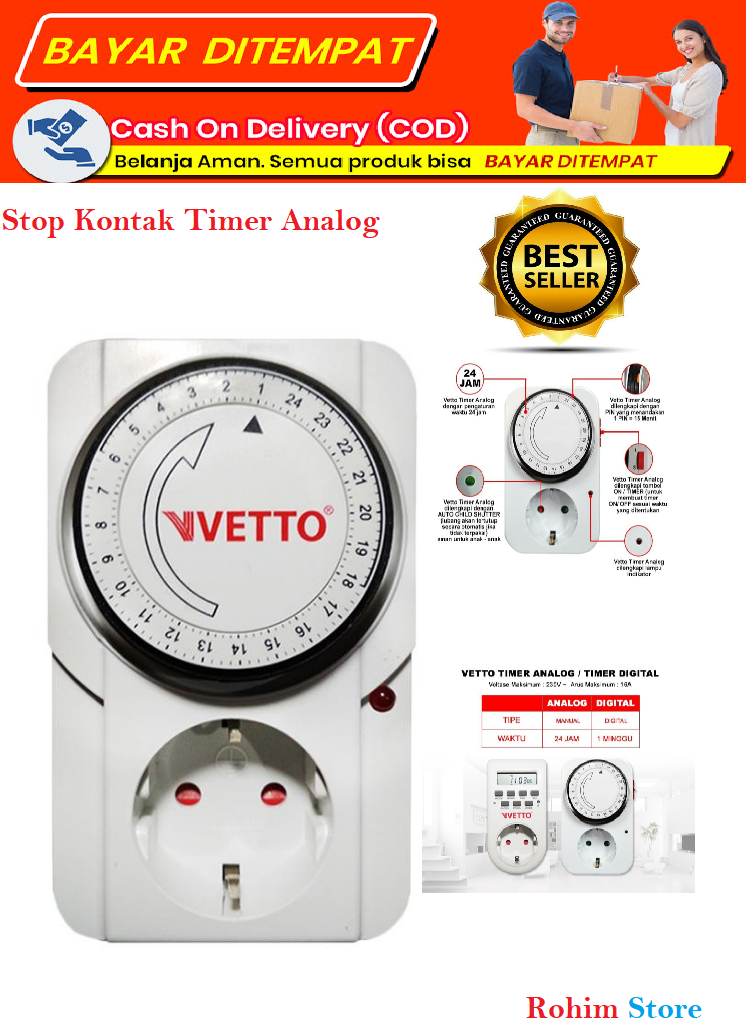 Stop Kontak Timer Analog Stop Kontak Otomatis Mematikan Arus Listrik Lazada Indonesia