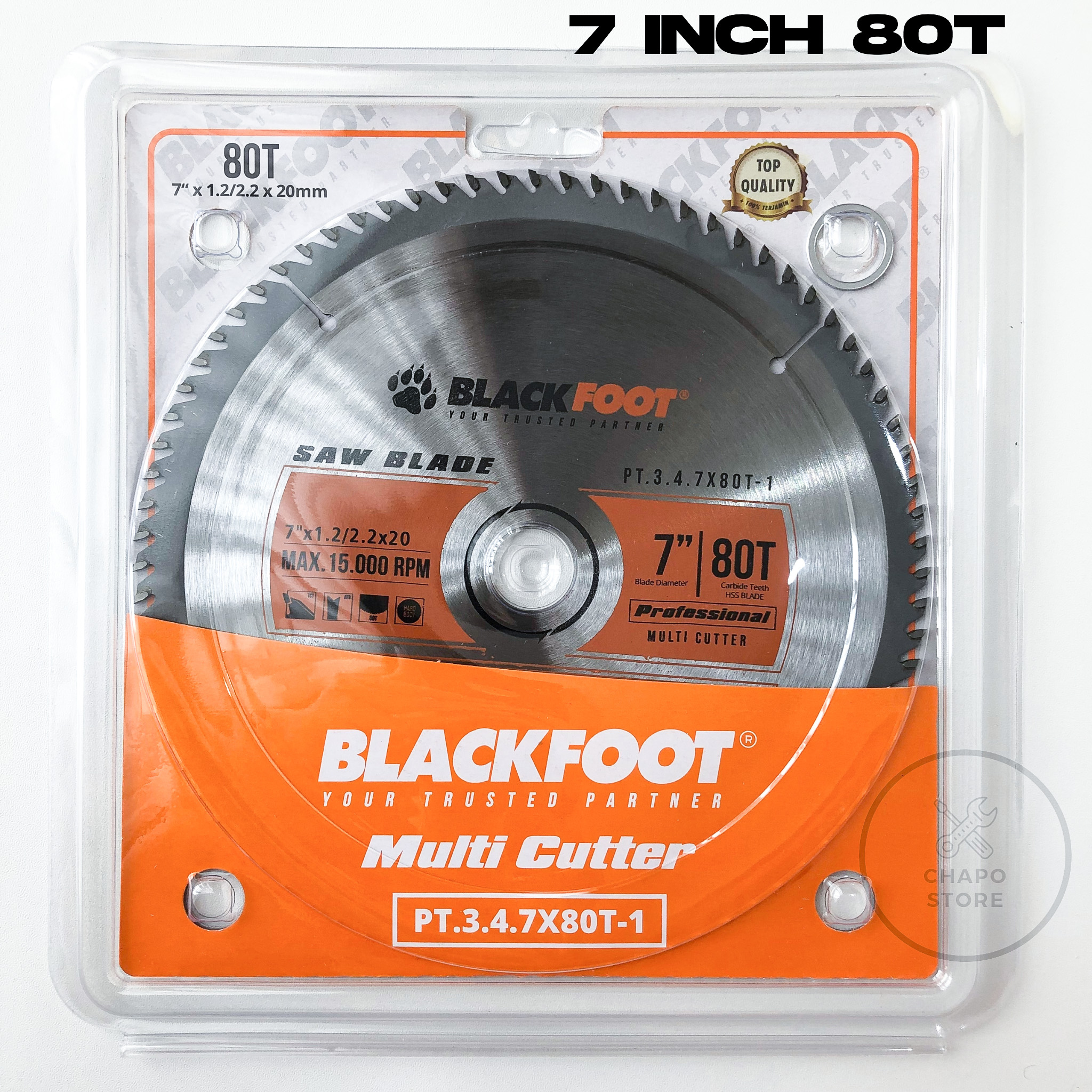 Blackfoot circular saw blade 7" inch 80t mata gerinda gergaji potong ...