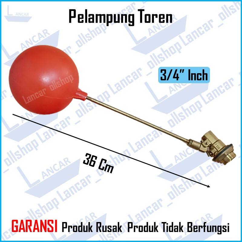 Pelampung Bola Tangki Air 1/2 Inci Kuningan / Floating Valve Toren ...