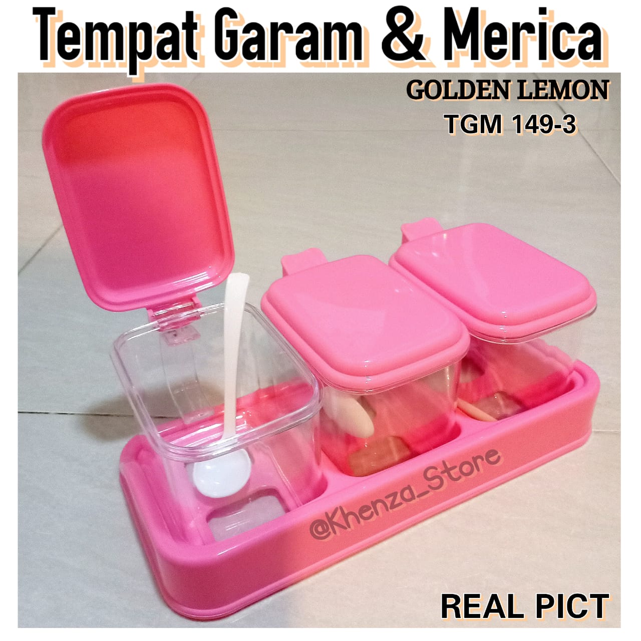 Tempat Bumbu Golden Lemon TGM 149-3 / Tempat Garam dan Merica / Tempat ...