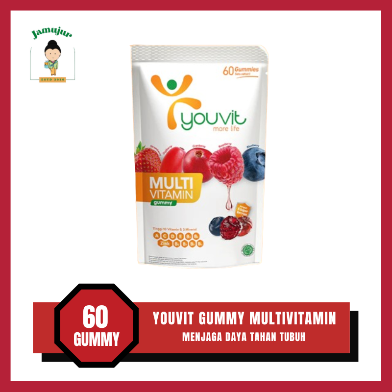 Youvit Gummy Adult Multivitamin 60 Days Dewasa Vitamin Permen Buah ...