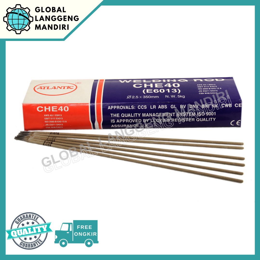 Kawat Las Besi CHE40 2.5MM (5KG) ATLANTIC / Kawat Las Stik Listrik CHE ...