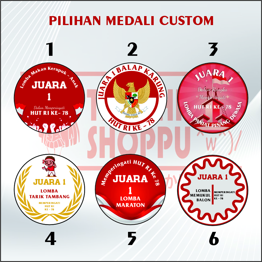 Medali Akrilik Custom Tema Kemerdekaan / Lomba 17 agustussan / 17an ...