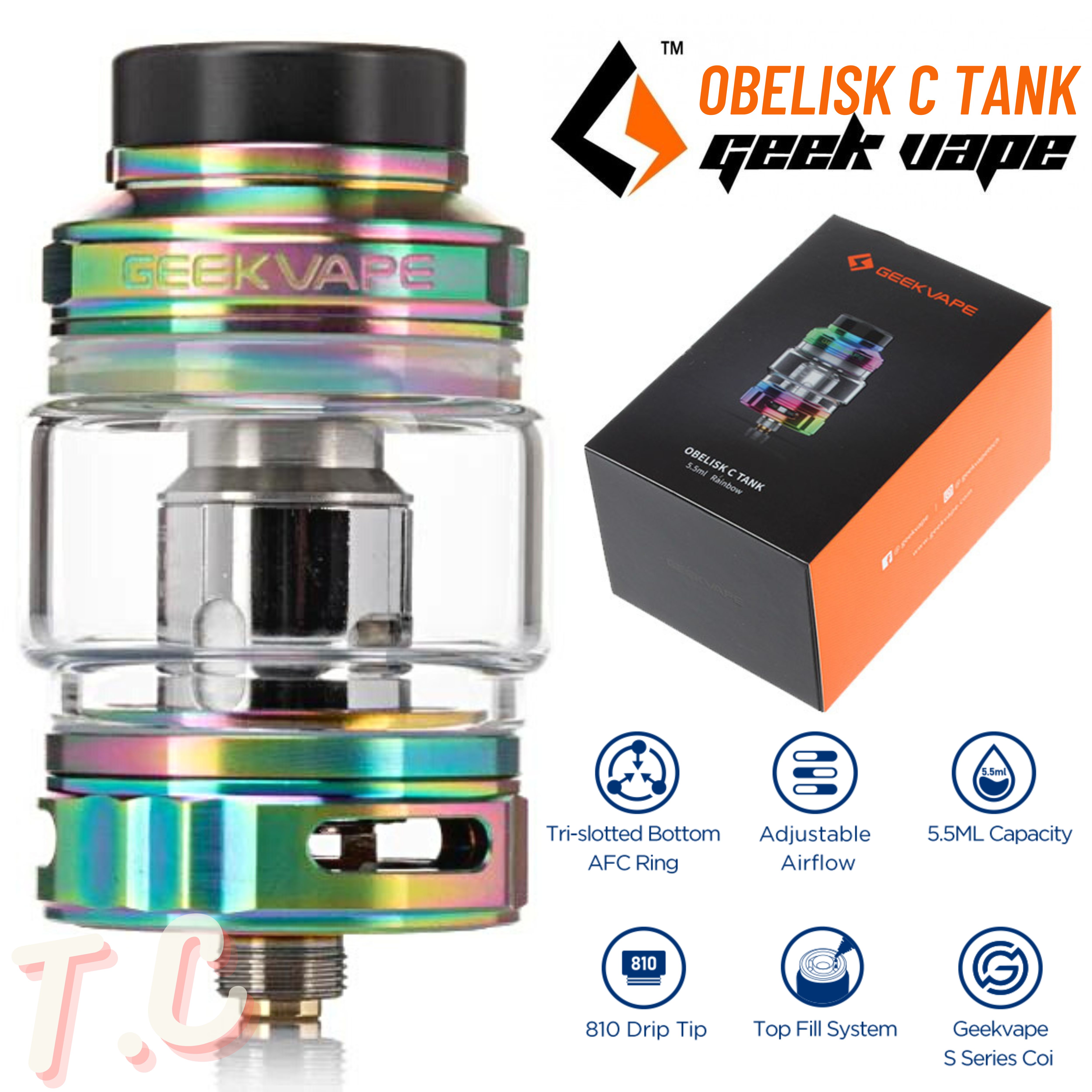 RTA TANK OBELISK C (CERBERUS) Sub-Ohm TANK 5ML 25MM | T.C | Lazada ...