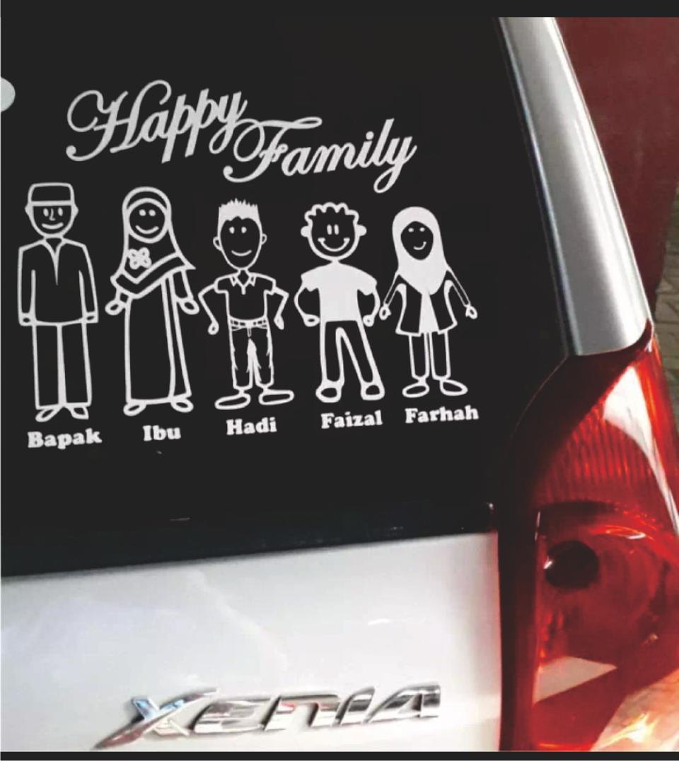 CUTTING STICKER MOBIL HAPPY FAMILY | Lazada Indonesia
