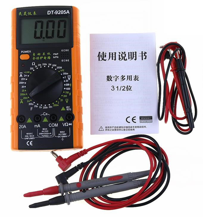 Multimeter Avometer DT-9205A Multimeter Digital Paket Lengkap Dan Murah ...