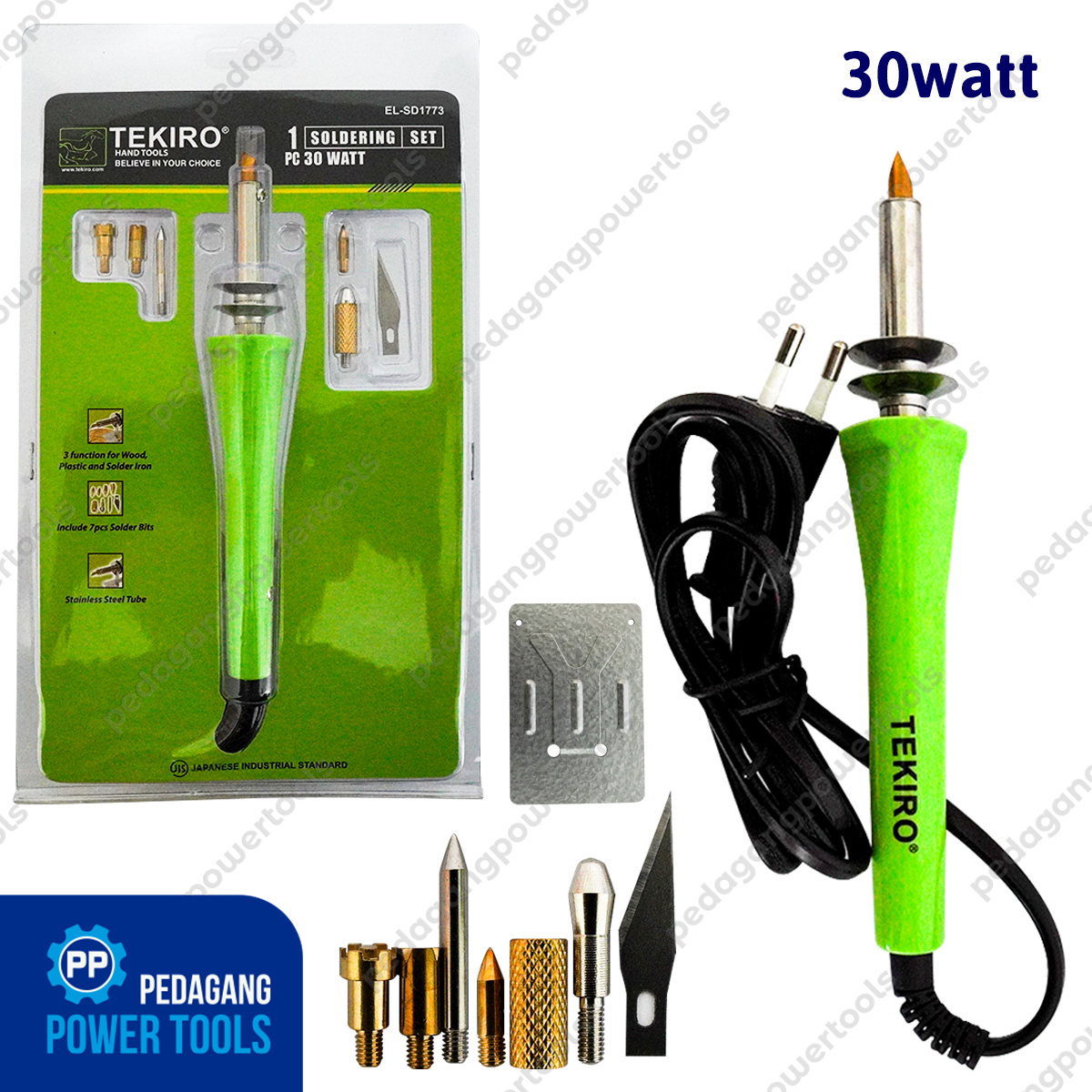 TEKIRO SOLDER LISTRIK SET 3 FUNGSI ALAT PATRI SOLDERING IRON EL-SD1773 ...