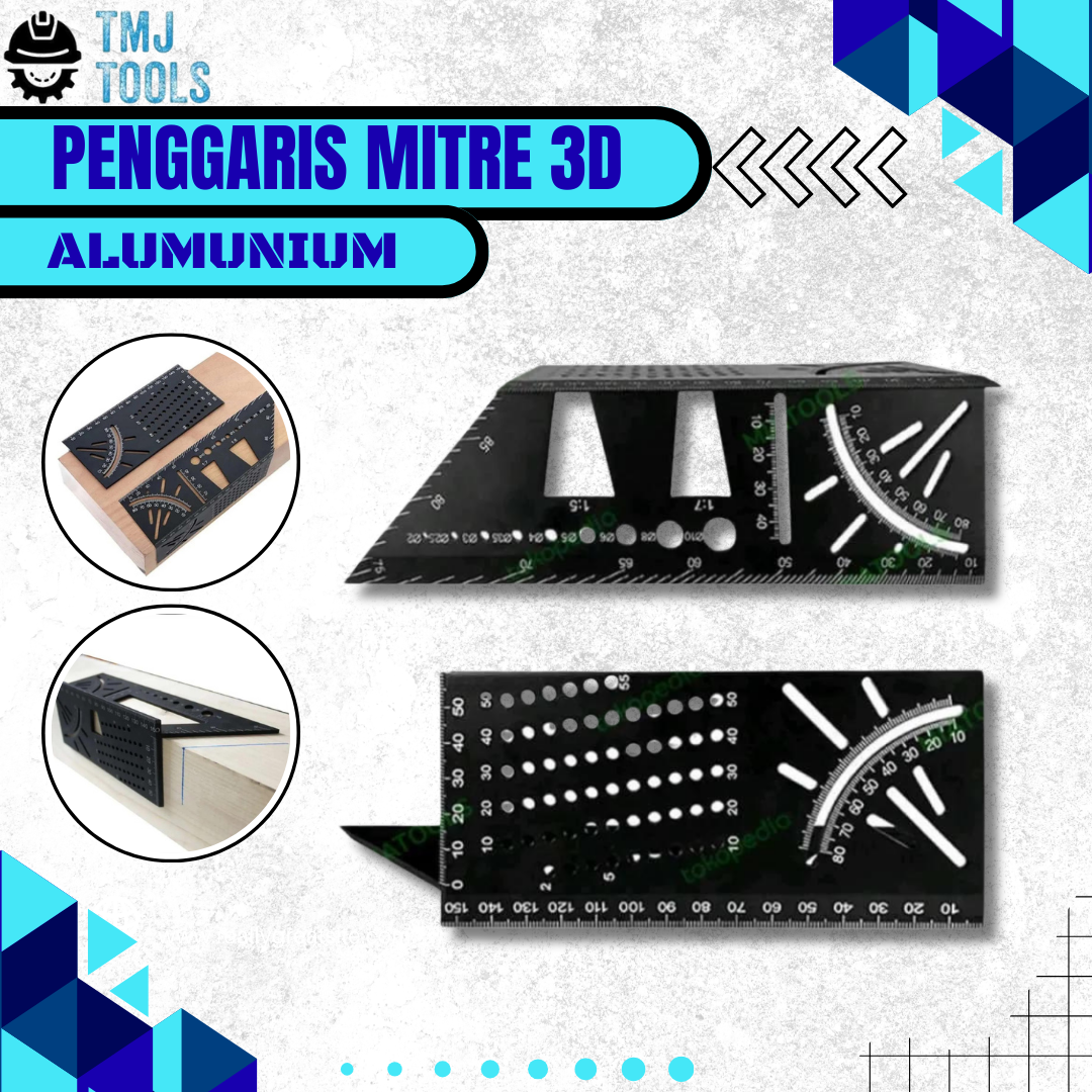 Penggaris Aluminium Siku Tukang Mitre Angle Square 3D Penanda Kayu Siku ...