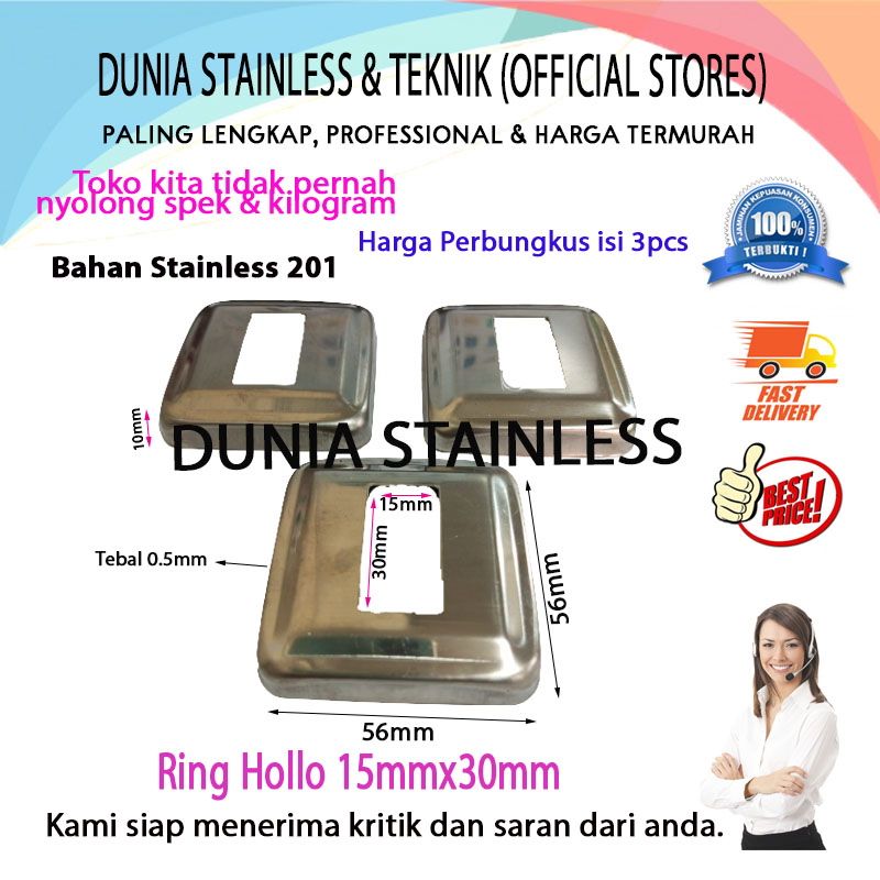 Ring Hollo 15mm x 30mm Alat Alat Teknik Interior Bangunan /3pcs ...