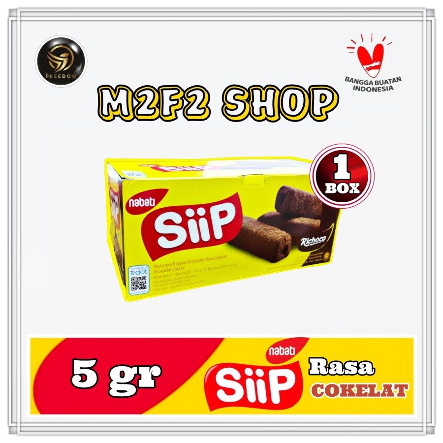 Snack Nabati Siip Chocolate | Camilan Rasa Cokelat 5 gr (Kemasan Box ...