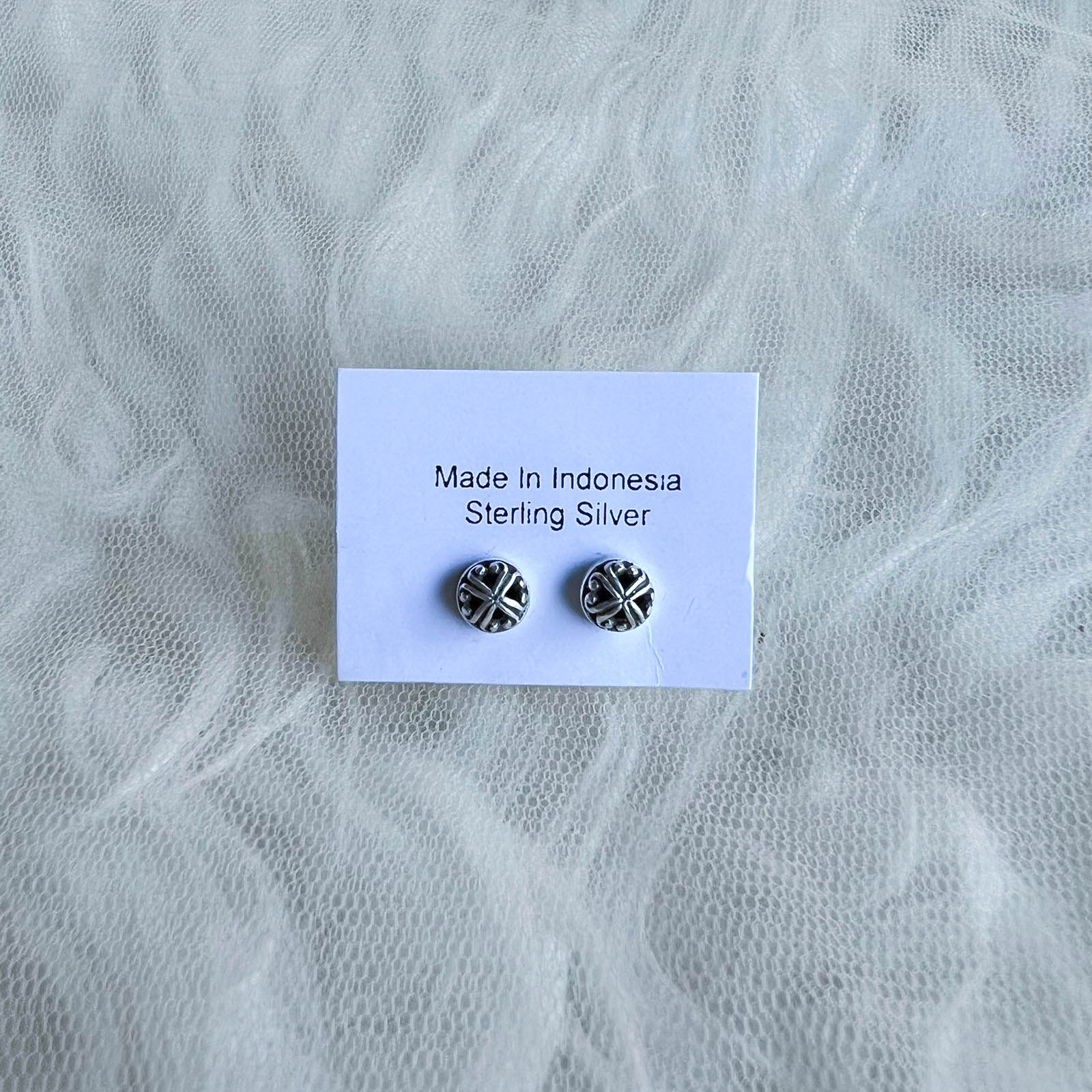 Perhiasan Wanita Anting Perak Bali Silver Earrings 925 Stud bola ukiran ...