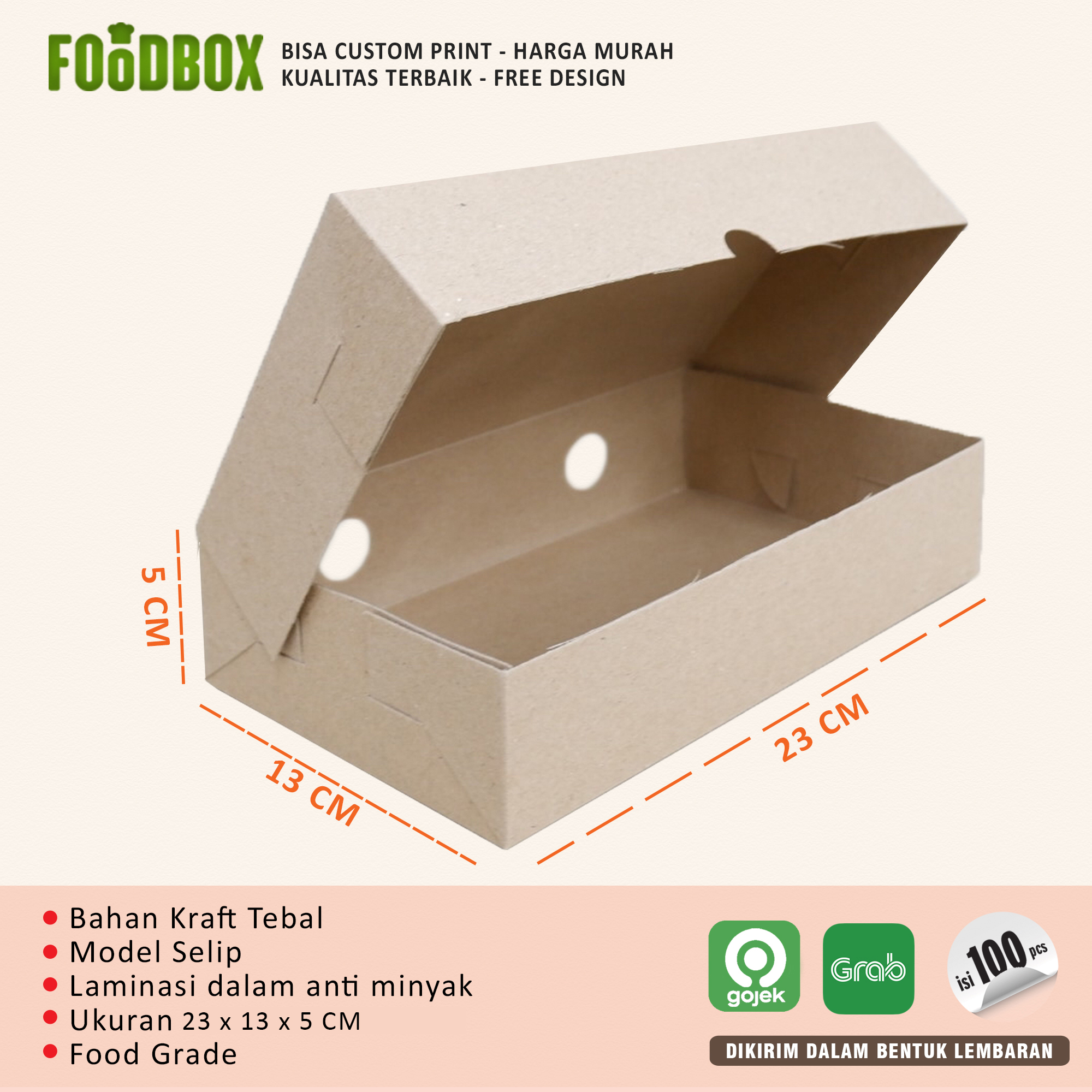 100 pcs - Box ayam geprek, Box Nasi, Bok makanan, Box MartabakBox ...