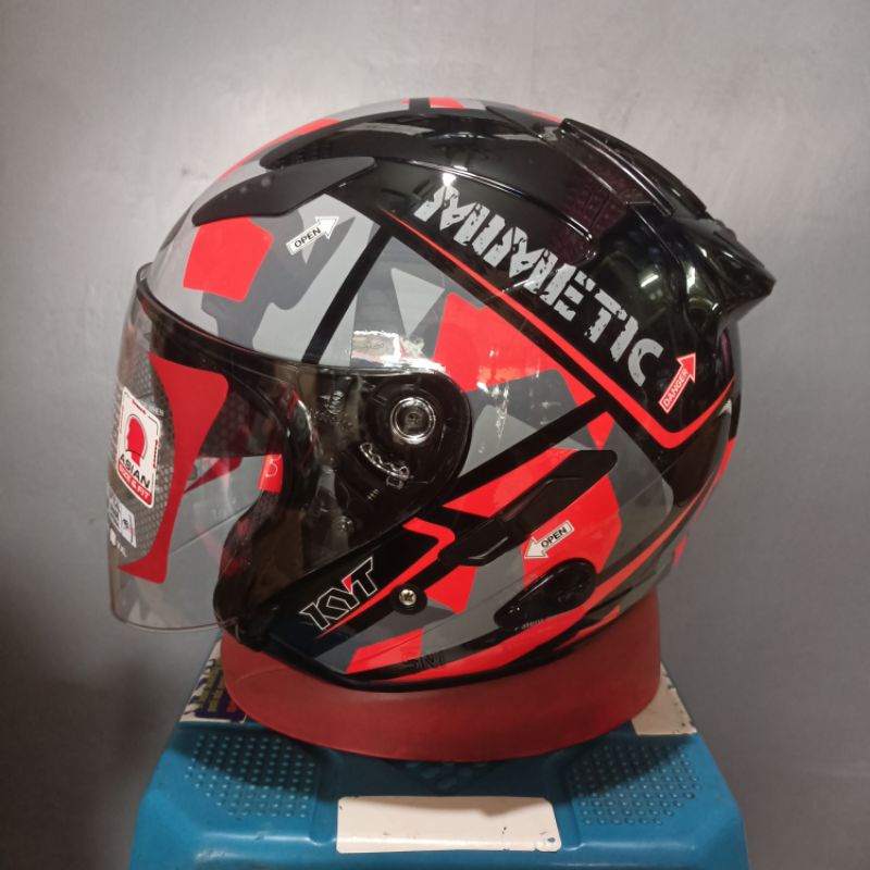 Helm Half Face KYT GALAXY R MOTIF Visor Flate Original | Helm Murah ...