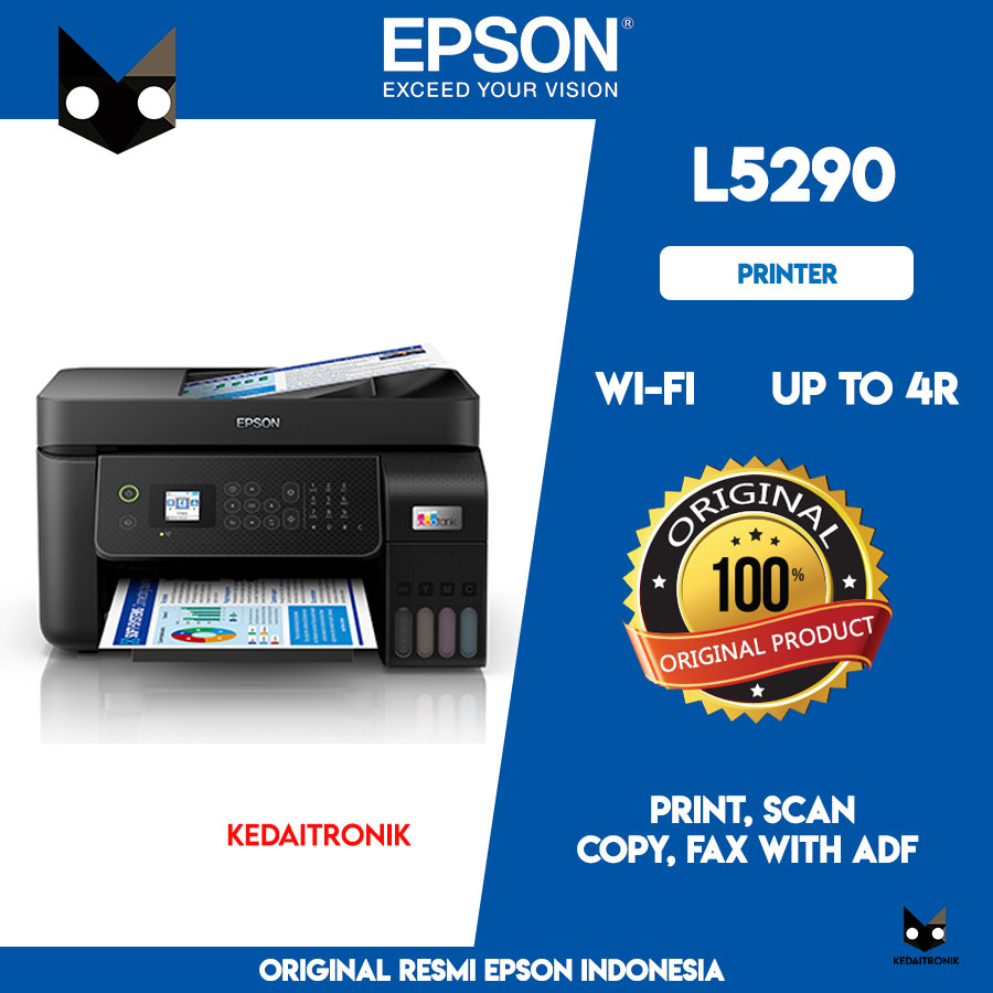 Printer Epson L5290 Print Scan Copy Black With Adf Original A4 Tinta 8155