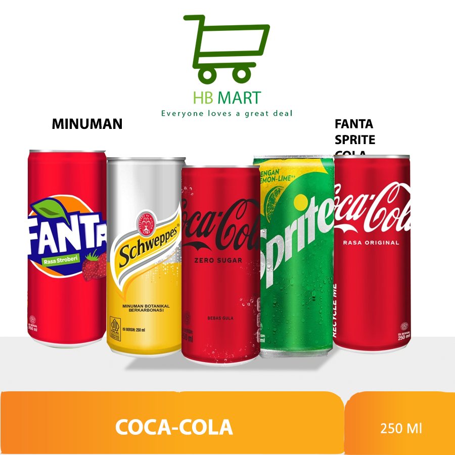 MINUMAN SCHWEPPES / FANTA/ SPRITE / COCA COLA KALENG 250ML | Lazada ...