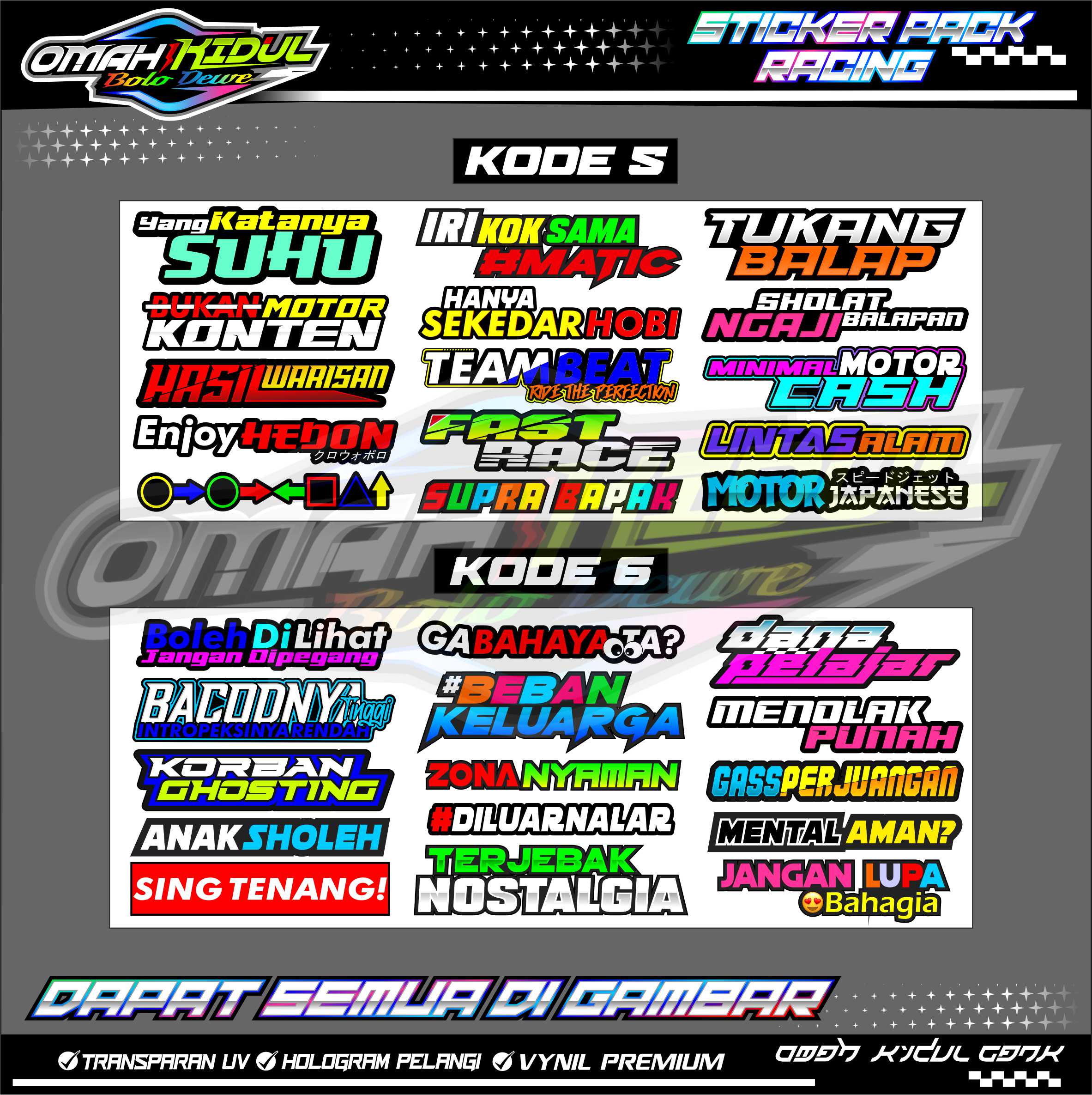 STICKER PACK KATA KATA VIRAL / STICKER KATA KATA TERBARU / STICKER HELM ...