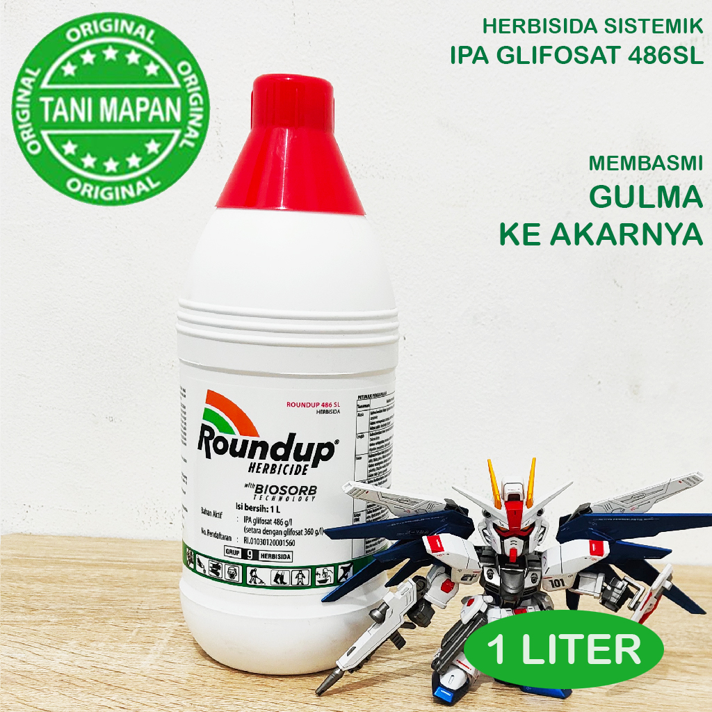 ROUNDUP 486SL - 1 Liter (IPA Glifosat 486SL) Round Up Herbisida ...